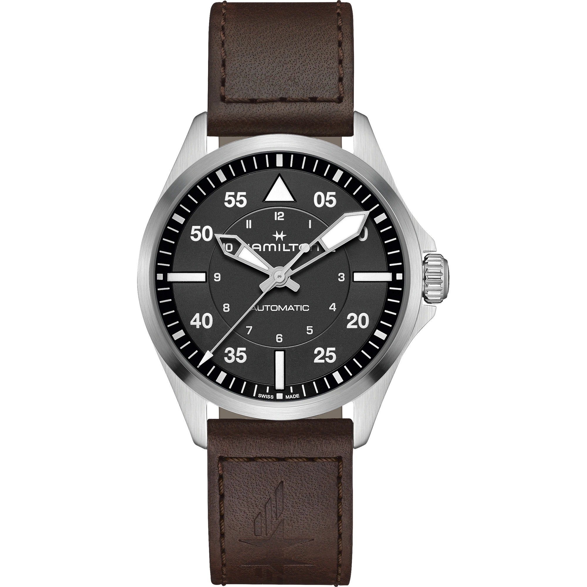 Khaki Aviation Pilot Auto 39 mm black on Strap* – Trifecta