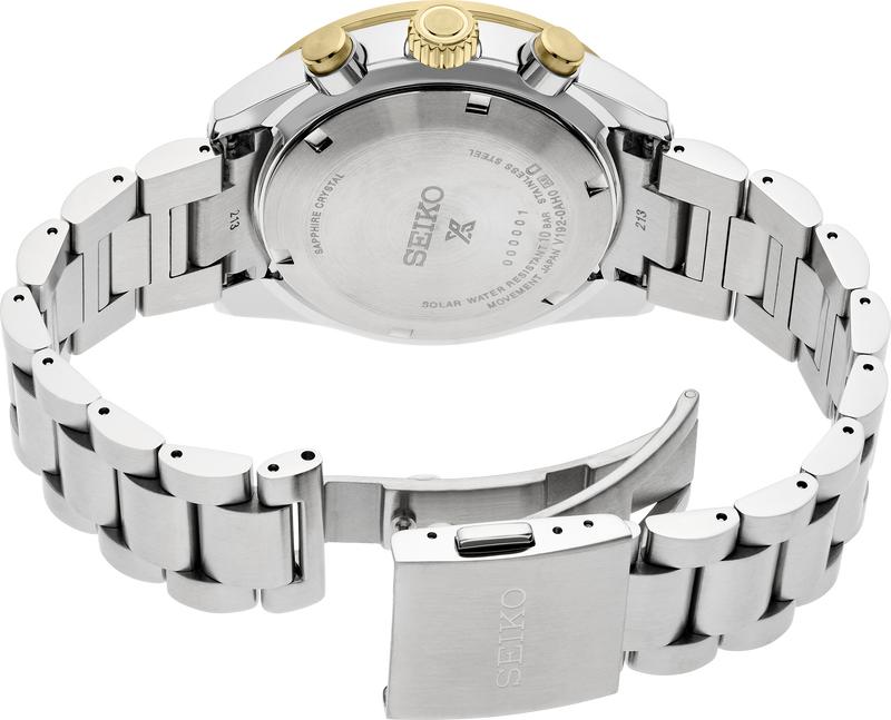 Seiko Speedtimer Solar Chronograph Black & Gold – Trifecta