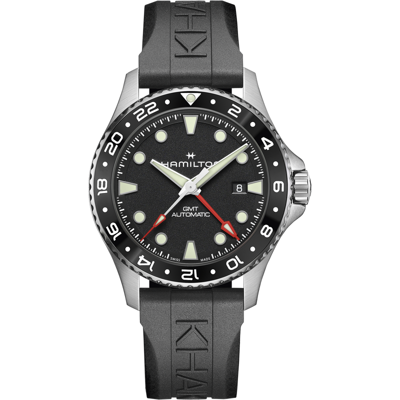Khaki Navy Scuba Auto GMT 43mm – Black on Strap – Trifecta