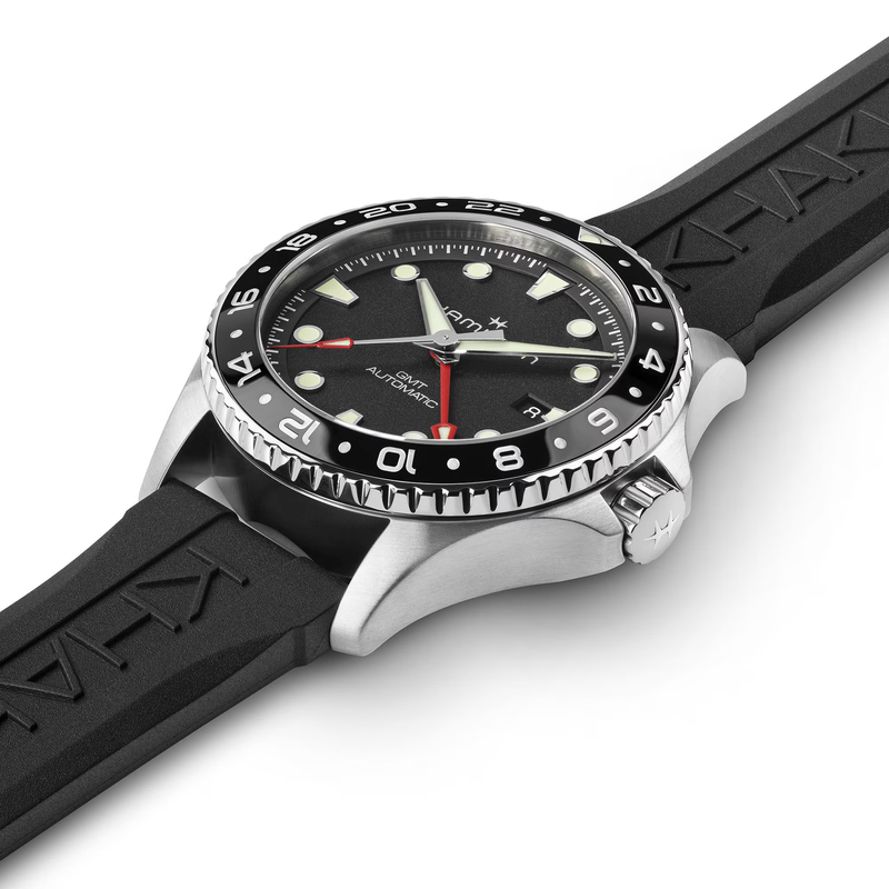 Khaki Navy Scuba Auto GMT 43mm – Black on Strap – Trifecta